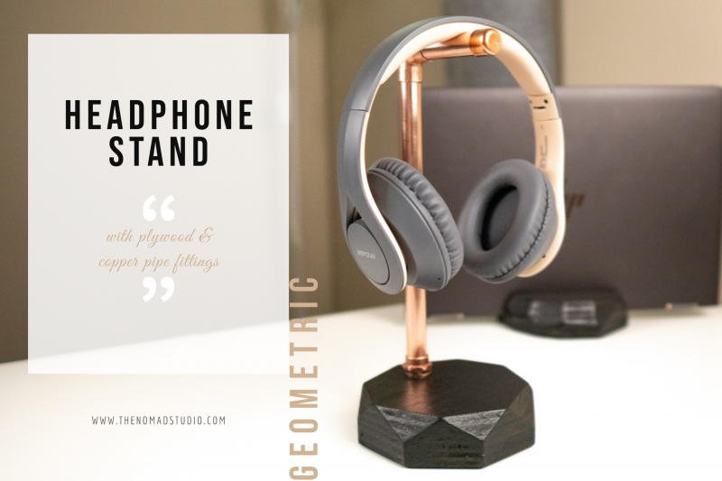 DIY Geometric Headphone stand - The Nomad Studio